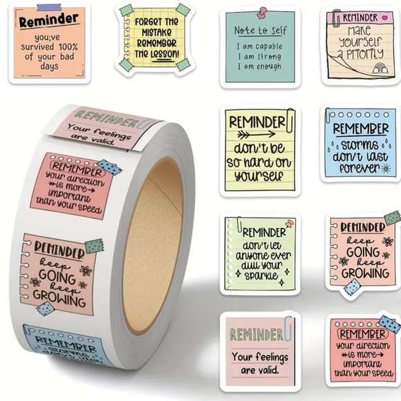 Design | 50 Pieces Inspirational Reminder Sticker Roll New | Poshmark